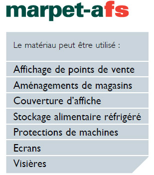 Plaque APET transparent anti-reflets Marpet afs